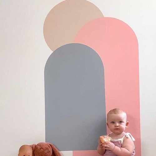 Arch Wall Decal Set Color Block Wall Sticker Boho Interior | Etsy