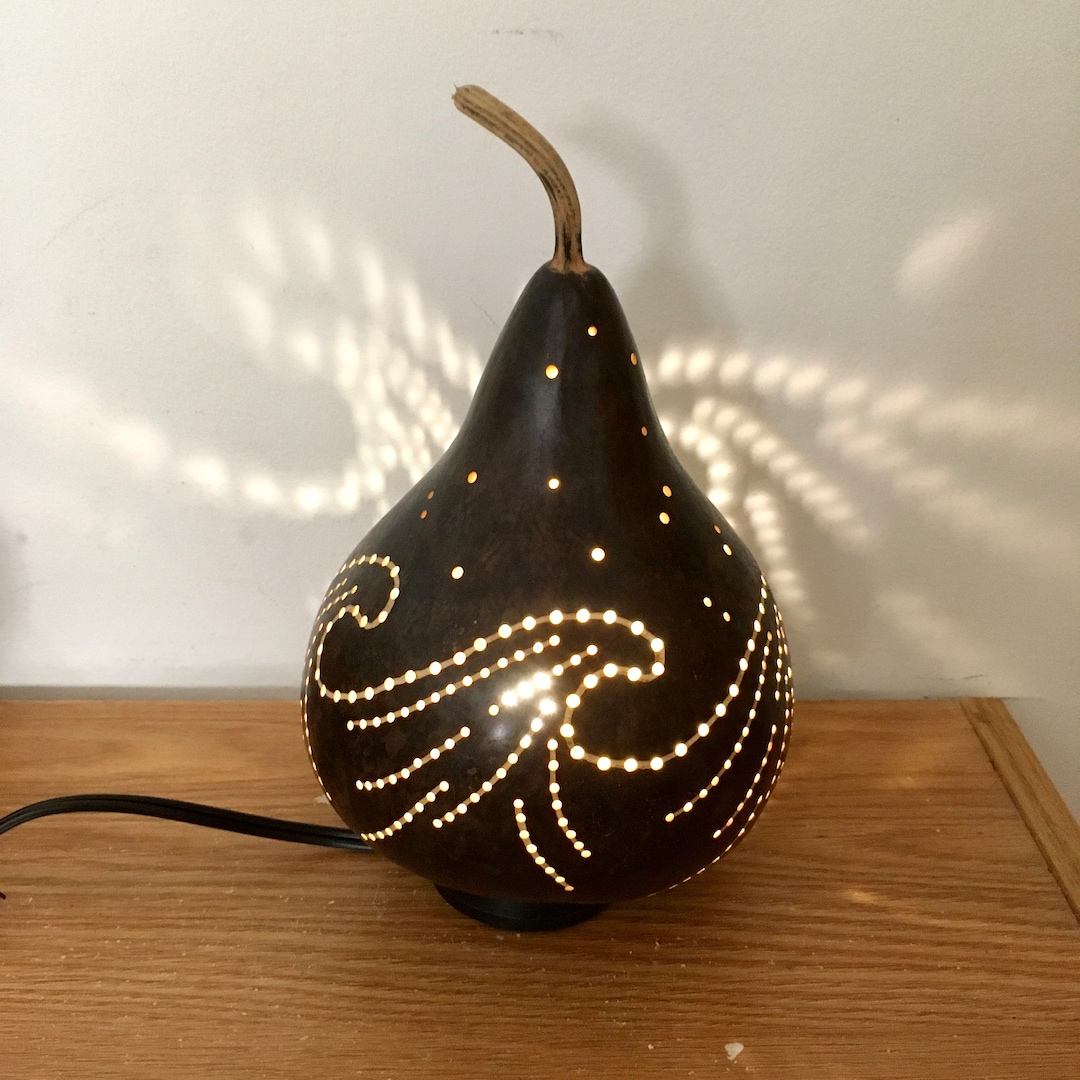Handmade Ocean Waves, Handmade Wave Lamp, Unique Ocean Gourd Lamp ...