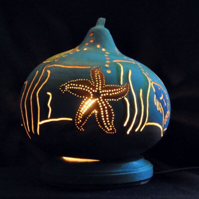 Nautical Night Light, Fish Gourd Lantern, Fish Gourd Lamp, Ocean Theme ...