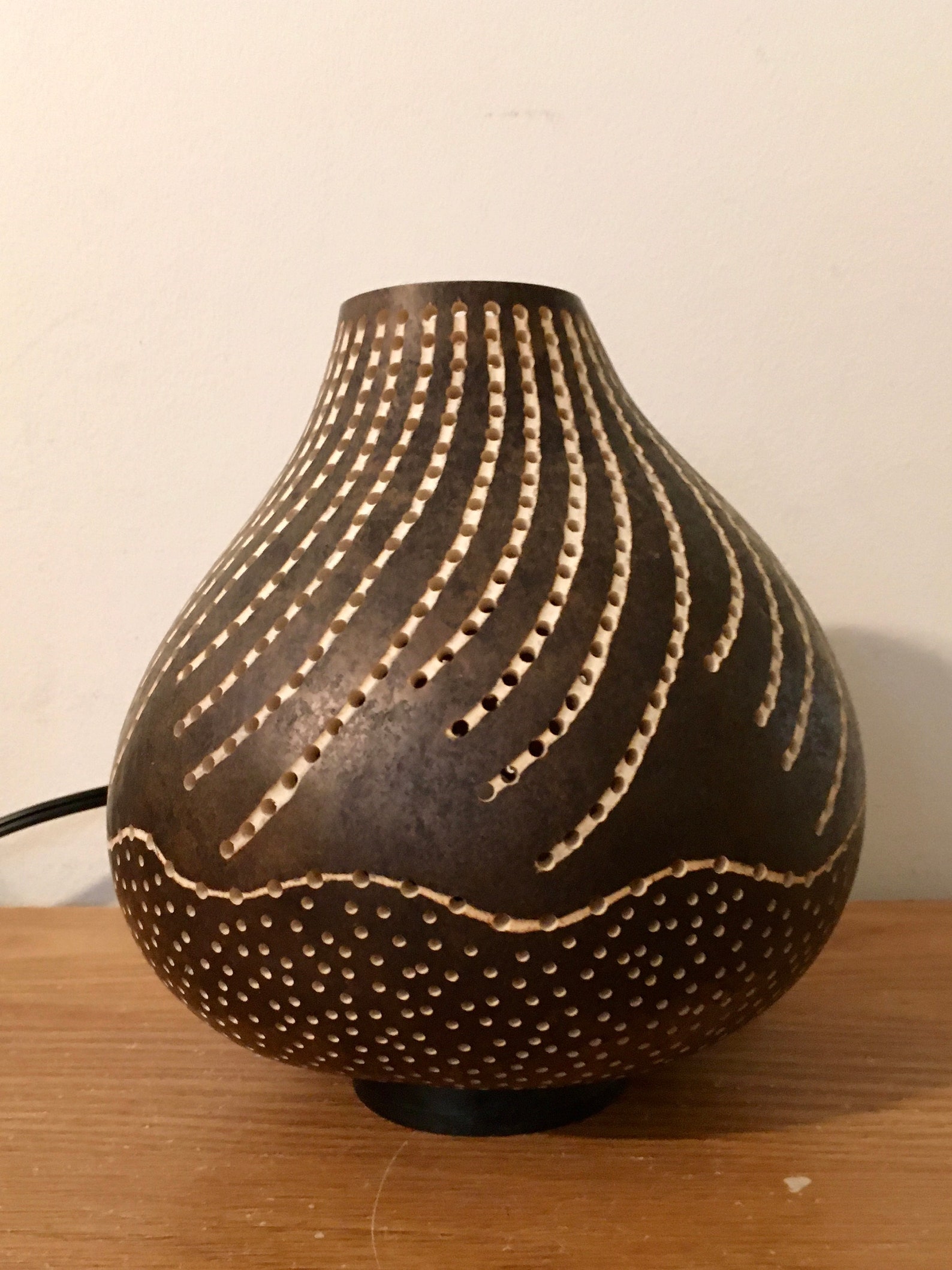 Handmade Gourd Lantern: Rainfall Design, Unique Home Decor - Etsy