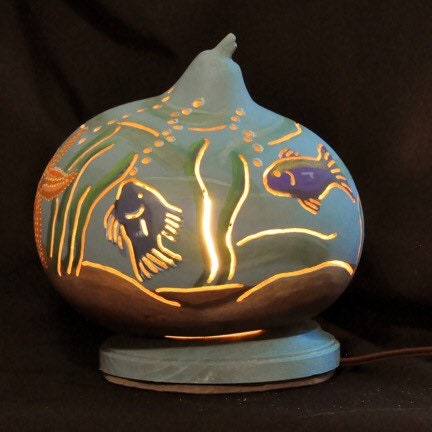 Nautical Night Light, Fish Gourd Lantern, Fish Gourd Lamp, Ocean Theme ...