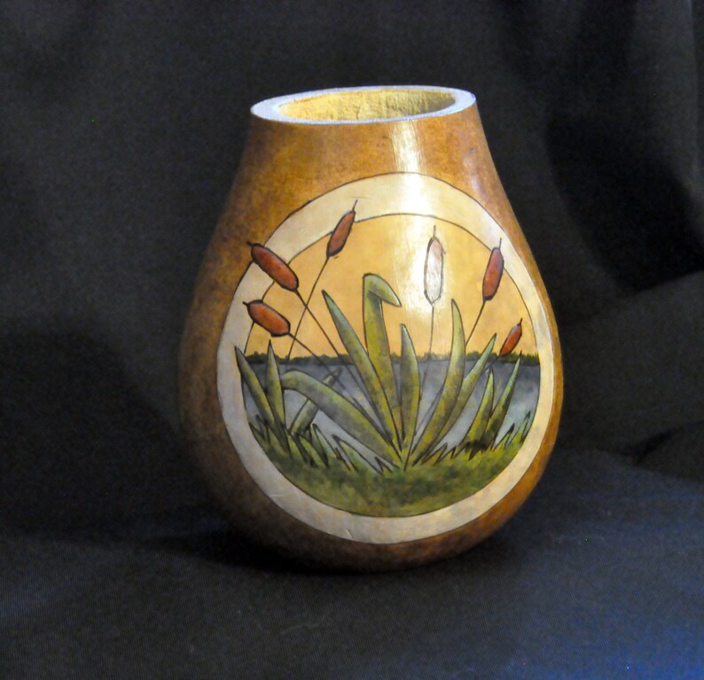 Handcrafted Vase, Natural Gourd Vase, Organic Container, Natural ...