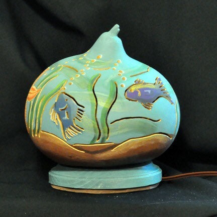 Nautical Night Light, Fish Gourd Lantern, Fish Gourd Lamp, Ocean Theme ...
