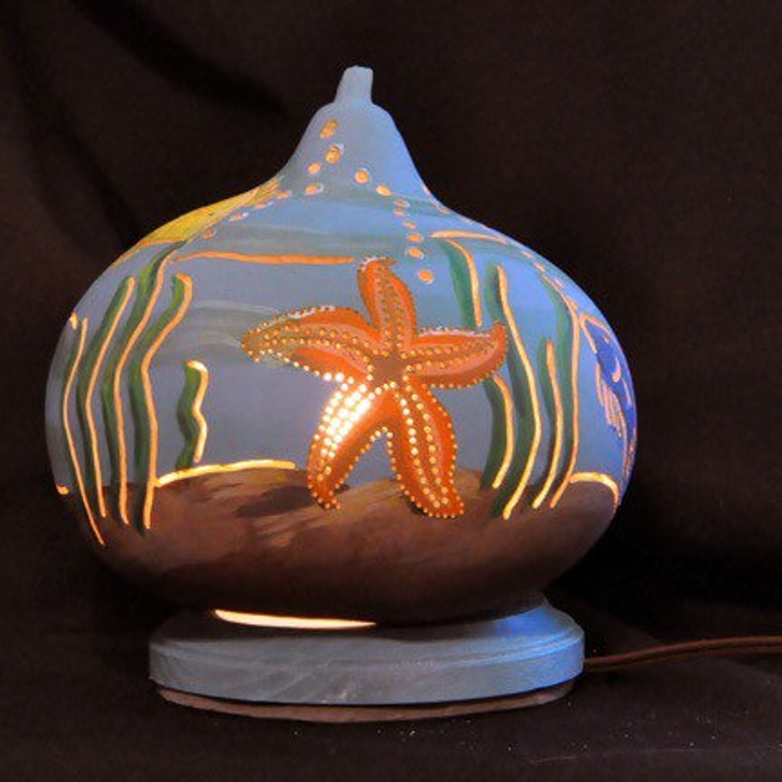 Nautical Night Light, Fish Gourd Lantern, Fish Gourd Lamp, Ocean Theme ...