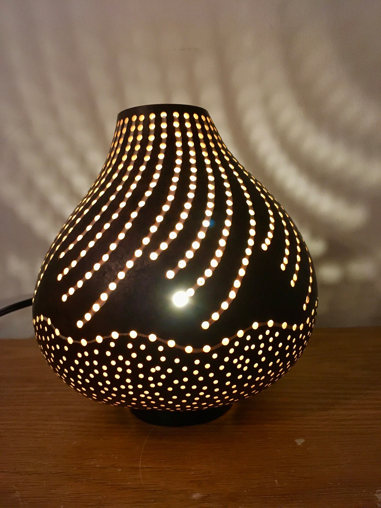 Handmade Gourd Lantern: Rainfall Design, Unique Home Decor - Etsy