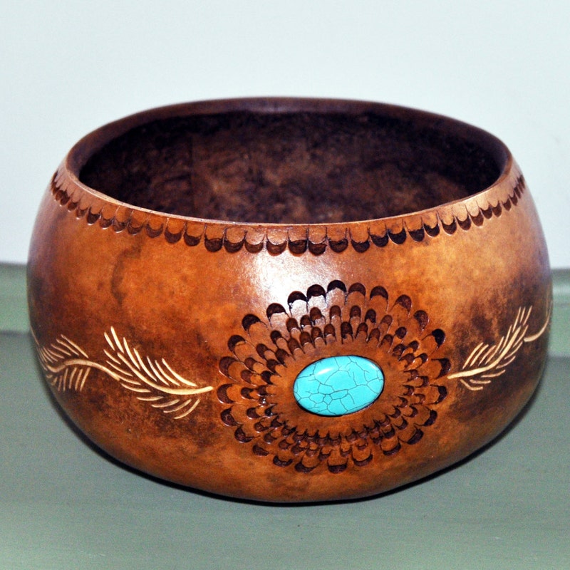 Hand Carved Gourd Bowls - Etsy