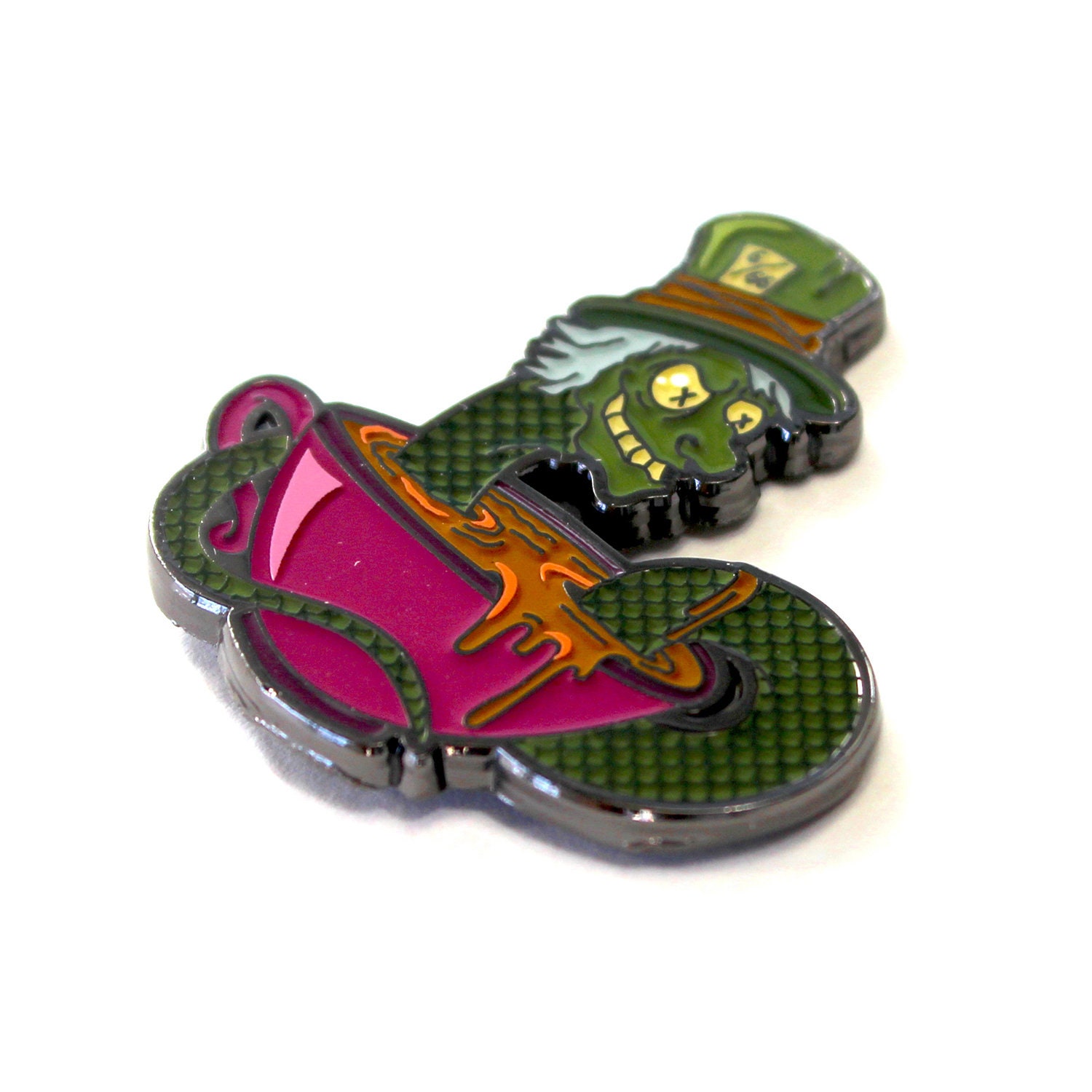 The Mad Hatter Pin Wonderland Alice Snake Pin Cool Pin - Etsy