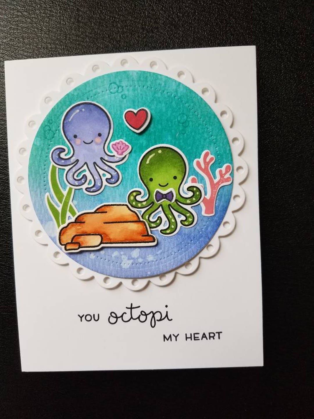 Octopus Card, Octopi My Heart, Lawn Fawn Stamp and Die Sets - Etsy