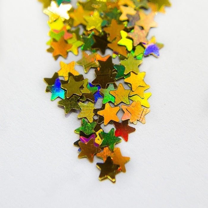 Holographic Gold Star Chunky Glitter - Etsy