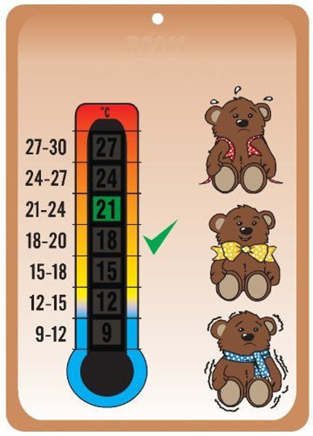 Baby Bears Nursery & Room Thermometer Card - Etsy