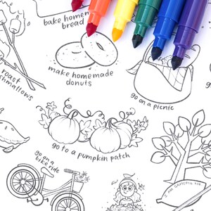 DIGITAL DOWNLOAD - Giant Fall Bucket List Coloring Page, Huge Printable ...