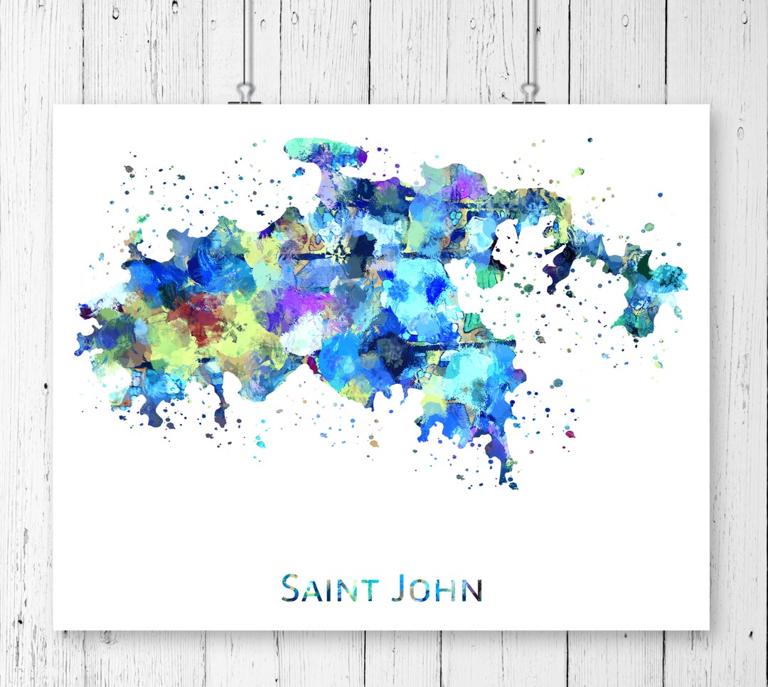 Saint John Map Art Print, Poster, Wall Art, Contemporary Art, Modern ...