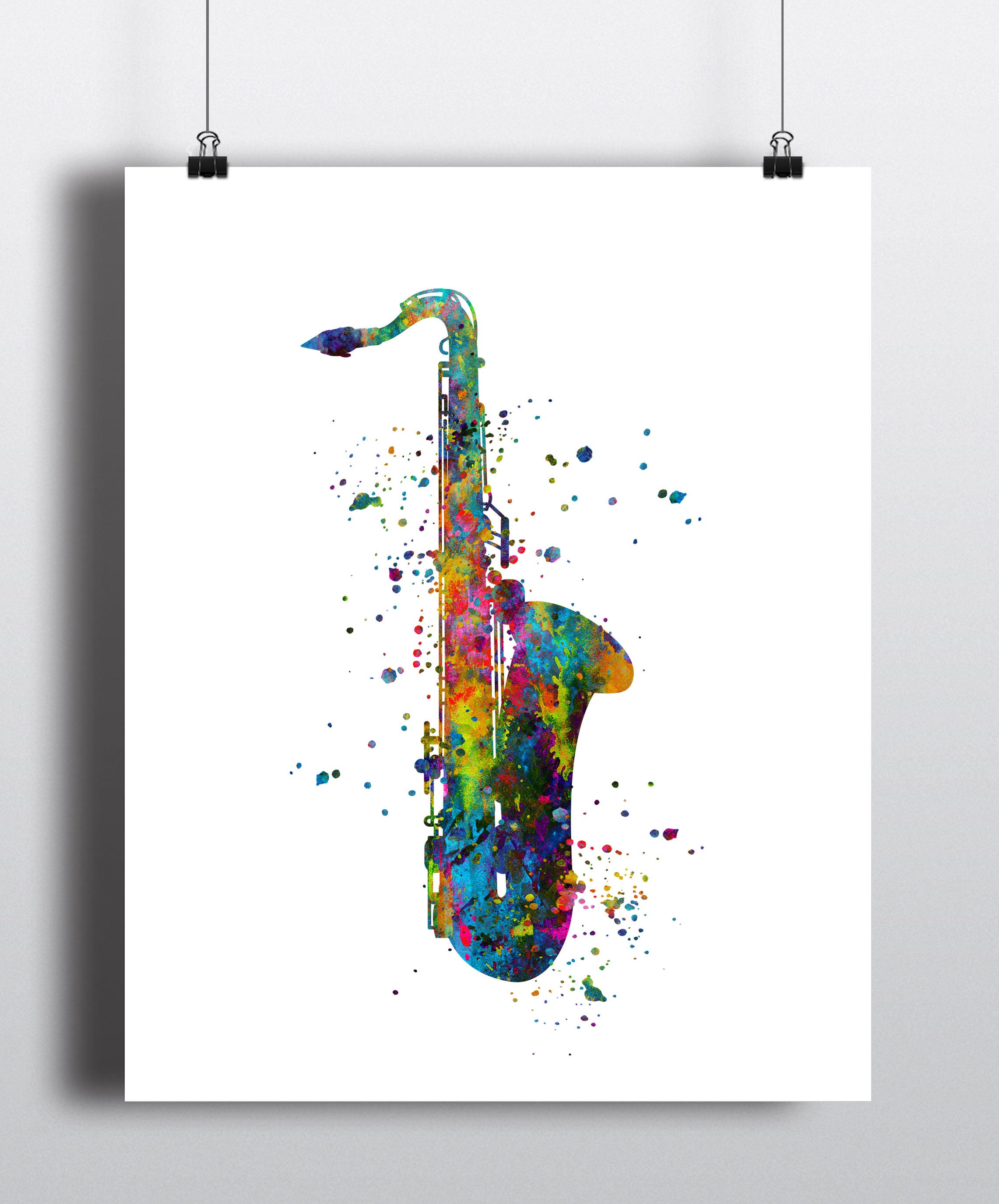 Saxophone 1 Watercolor Fine Art Print, Poster, Wall Art, Home Decor ...