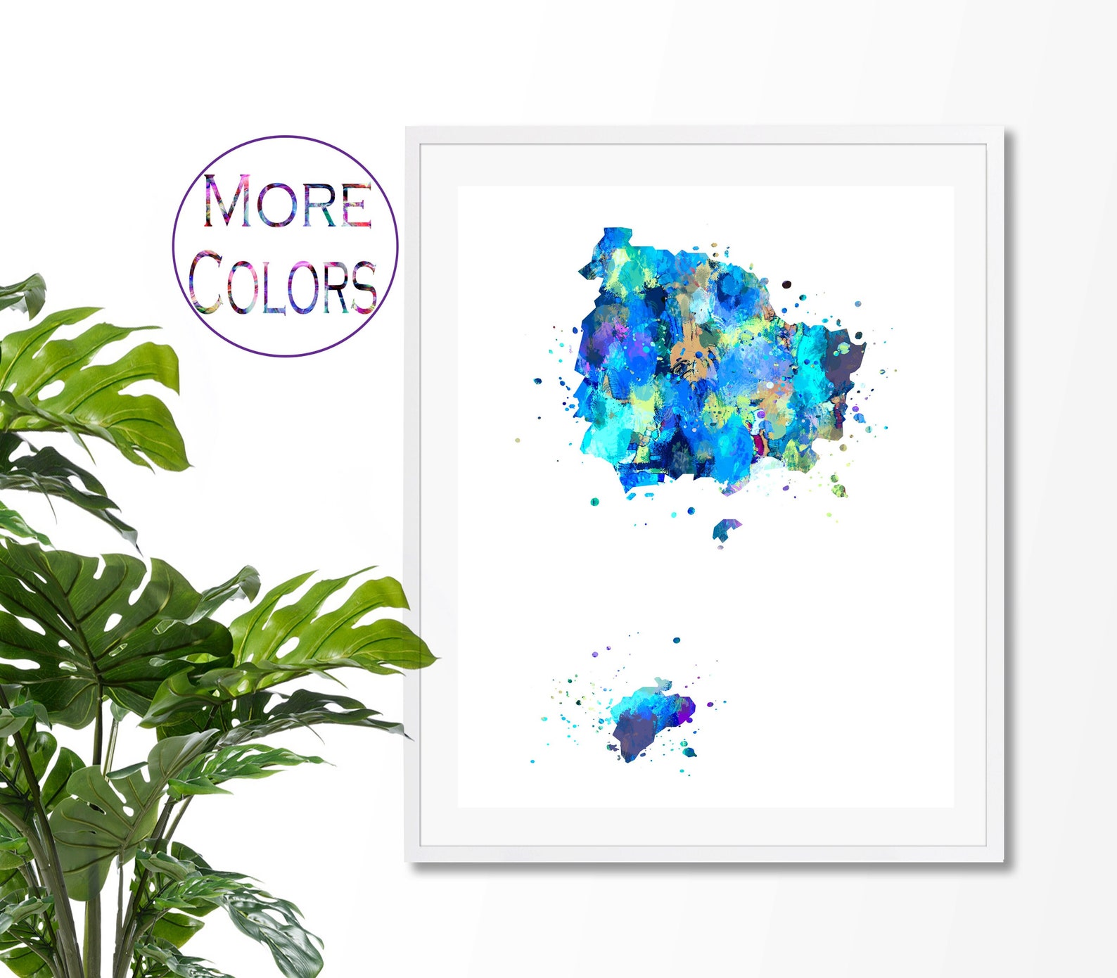 Norfolk Island Map Art Print, Poster, Wall Art, Contemporary Art ...