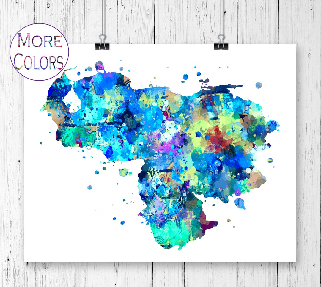 Venezuela Map Art Print, Poster, Wall Art, Contemporary Art, Modern ...