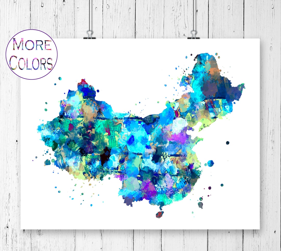China Map Art Print, Poster, Wall Art, Contemporary Art, Modern Wall ...