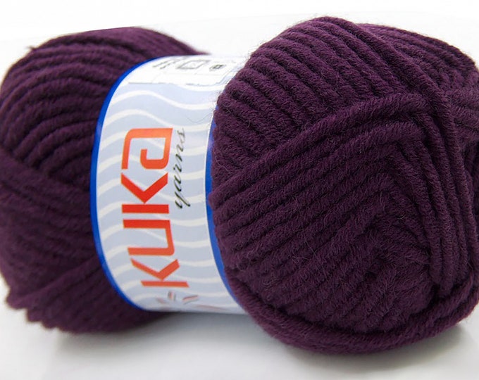 Value Pack - 3 Balls Lot - Kuka Merino Bulky Maroon Knitting Yarn ...