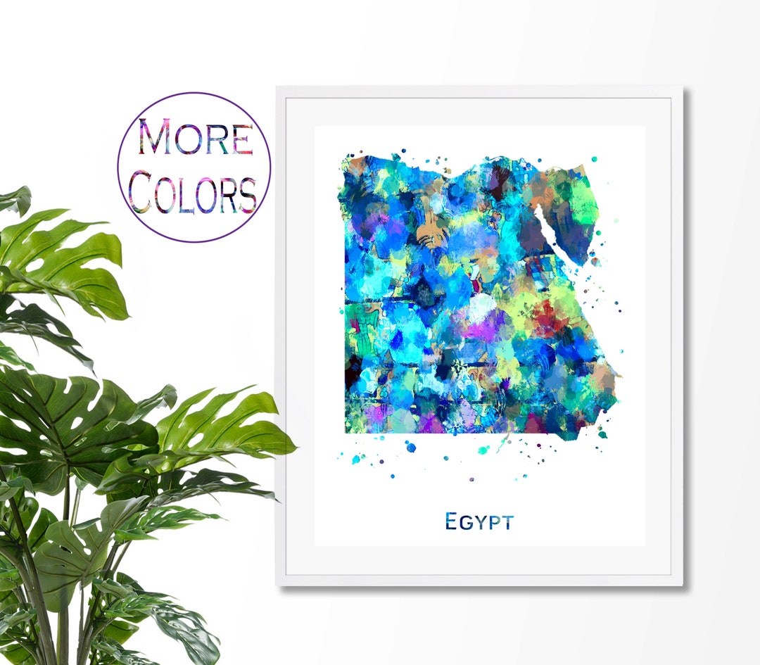 Egypt Map Art Print, Poster, Wall Art, Contemporary Art, Modern Wall ...