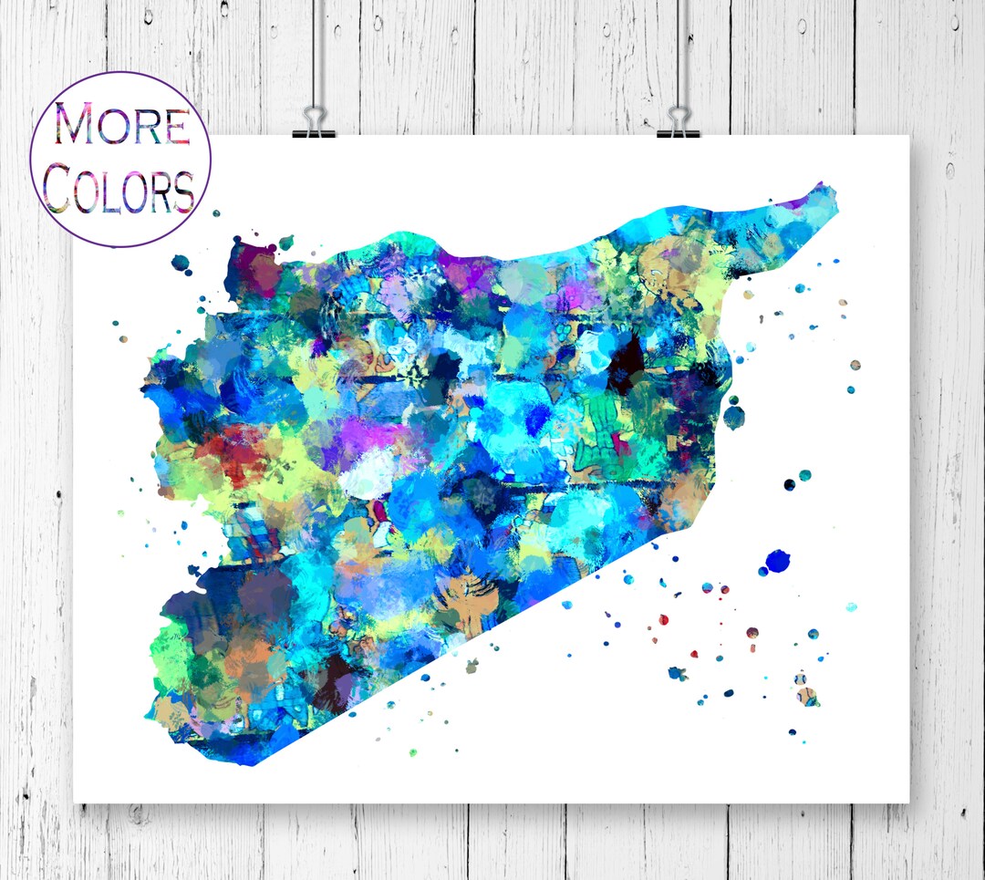 Syria Map Art Print, Poster, Wall Art, Contemporary Art, Modern Wall ...
