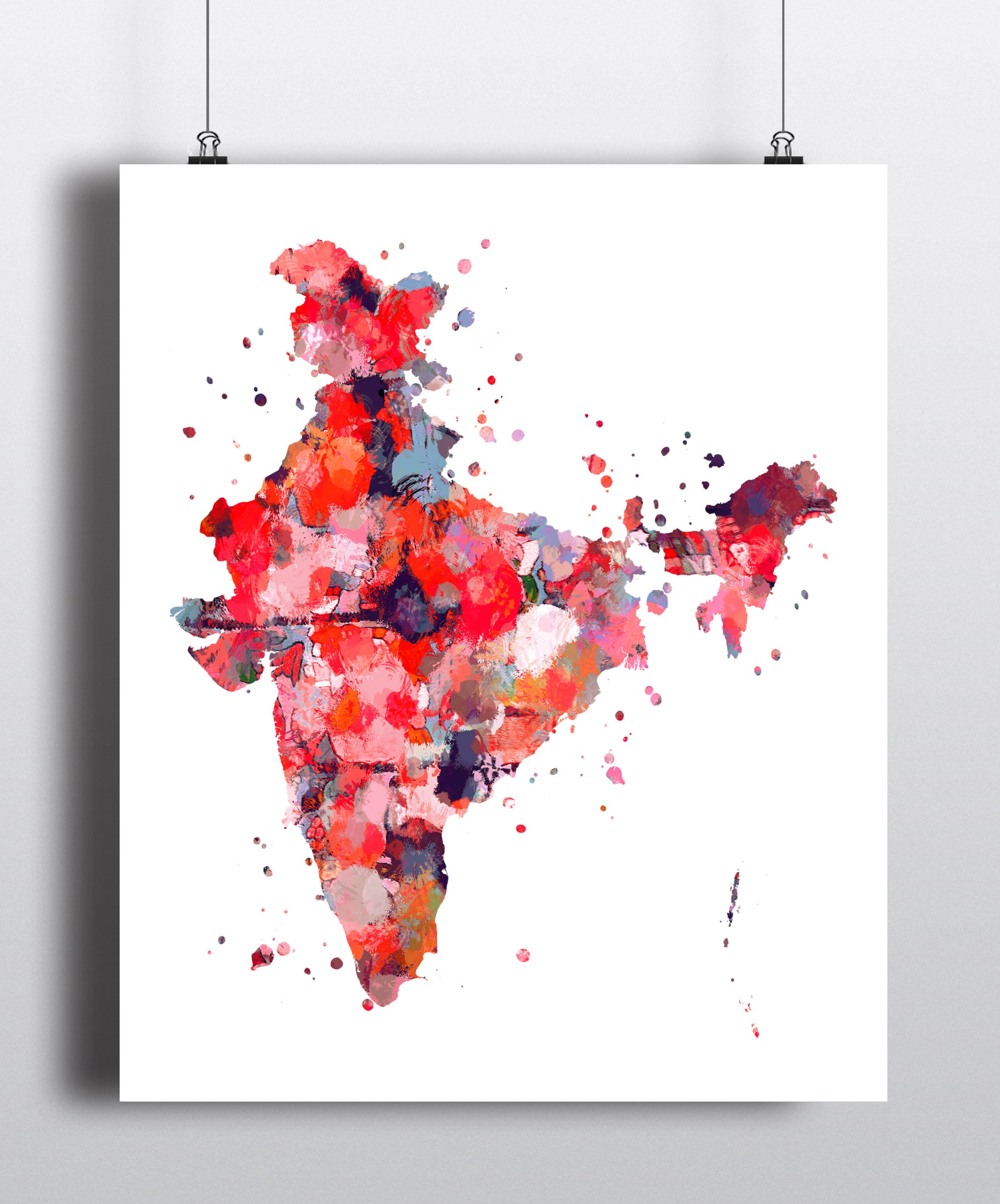 India Map Art Print, Poster, Wall Art, Contemporary Art, Modern Wall ...