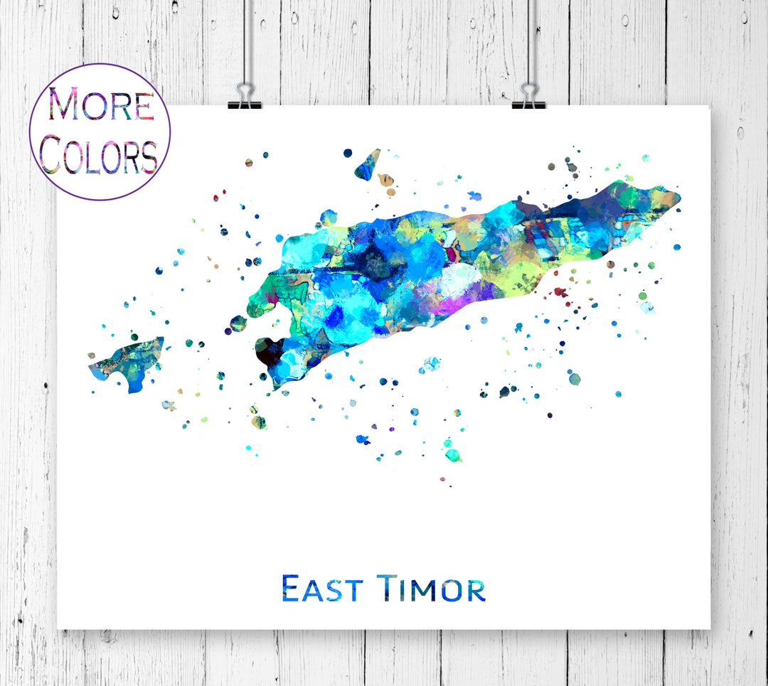 East Timor Map Art Print, Poster, Wall Art, Contemporary Art, Modern ...