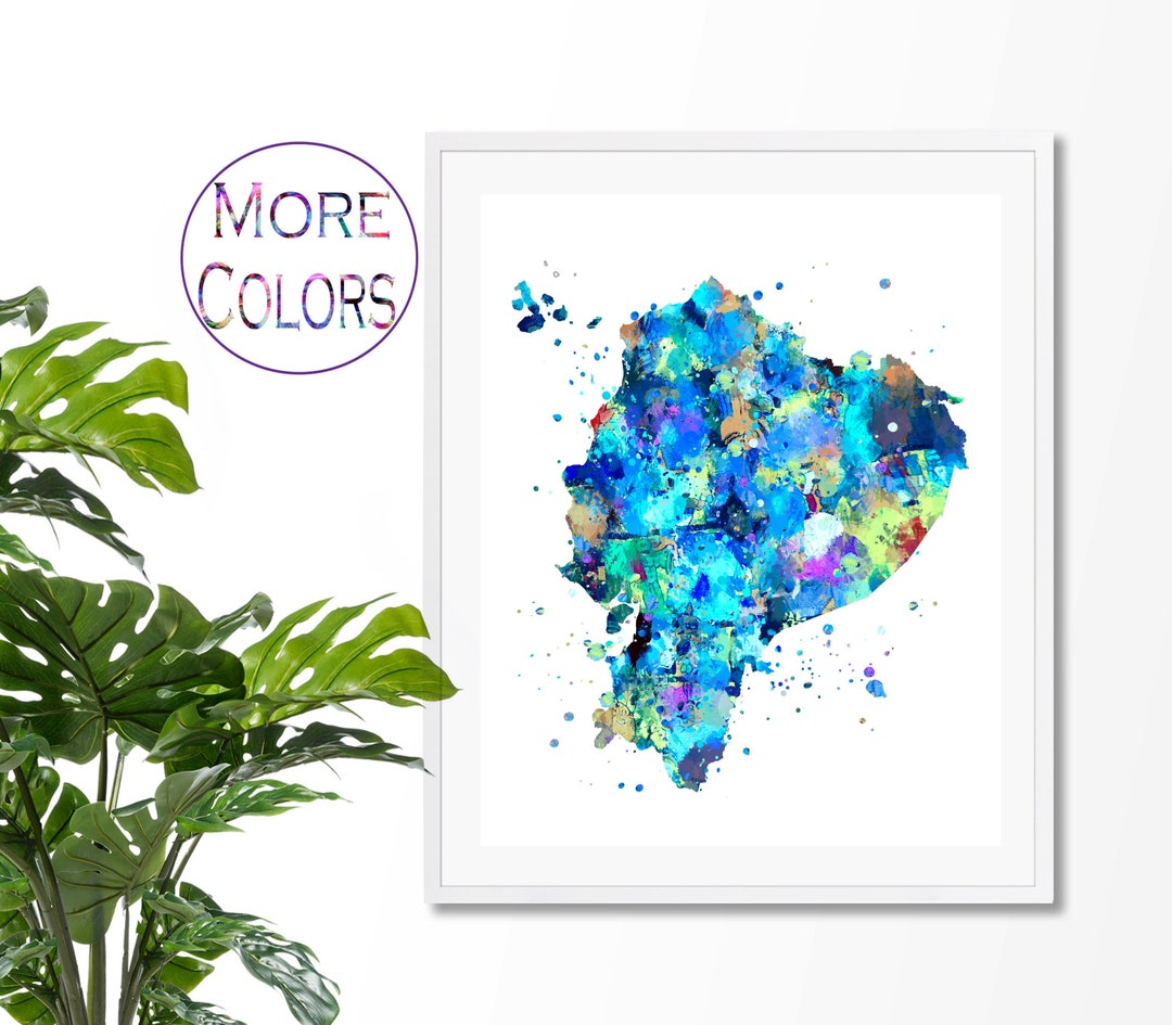 Ecuador Map Art Print, Poster, Wall Art, Contemporary Art, Modern Wall ...