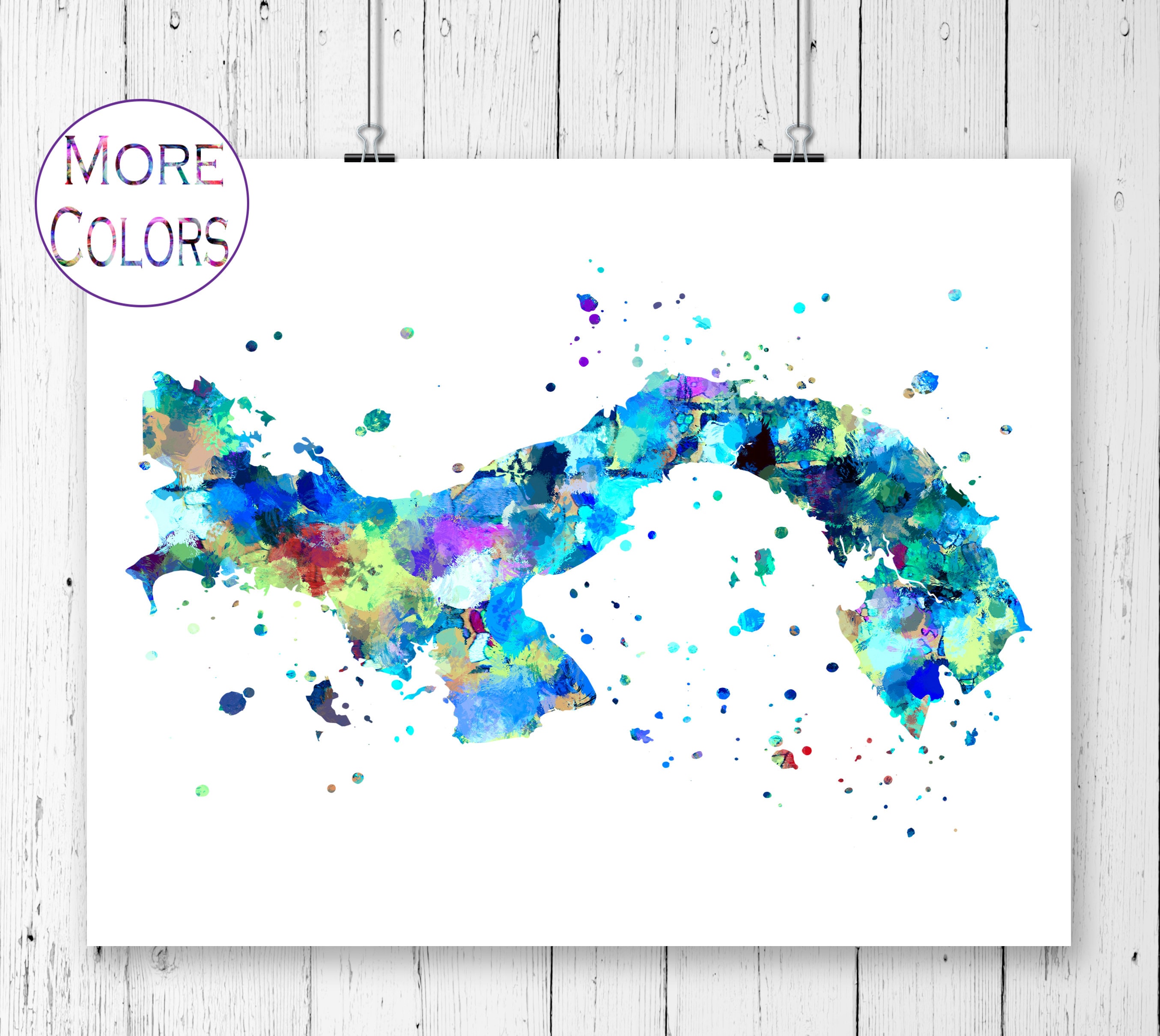 Panama Map Art Print, Poster, Wall Art, Contemporary Art, Modern Wall ...