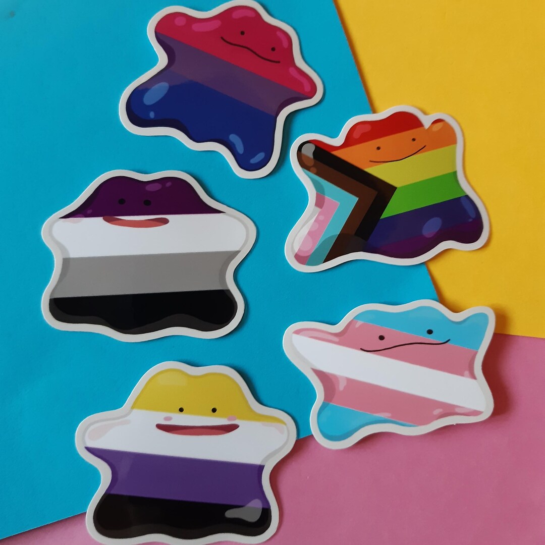 Ditto Pride Flag Pokemon Pocket Monster Human Rights Trans Rainbow Bi ...