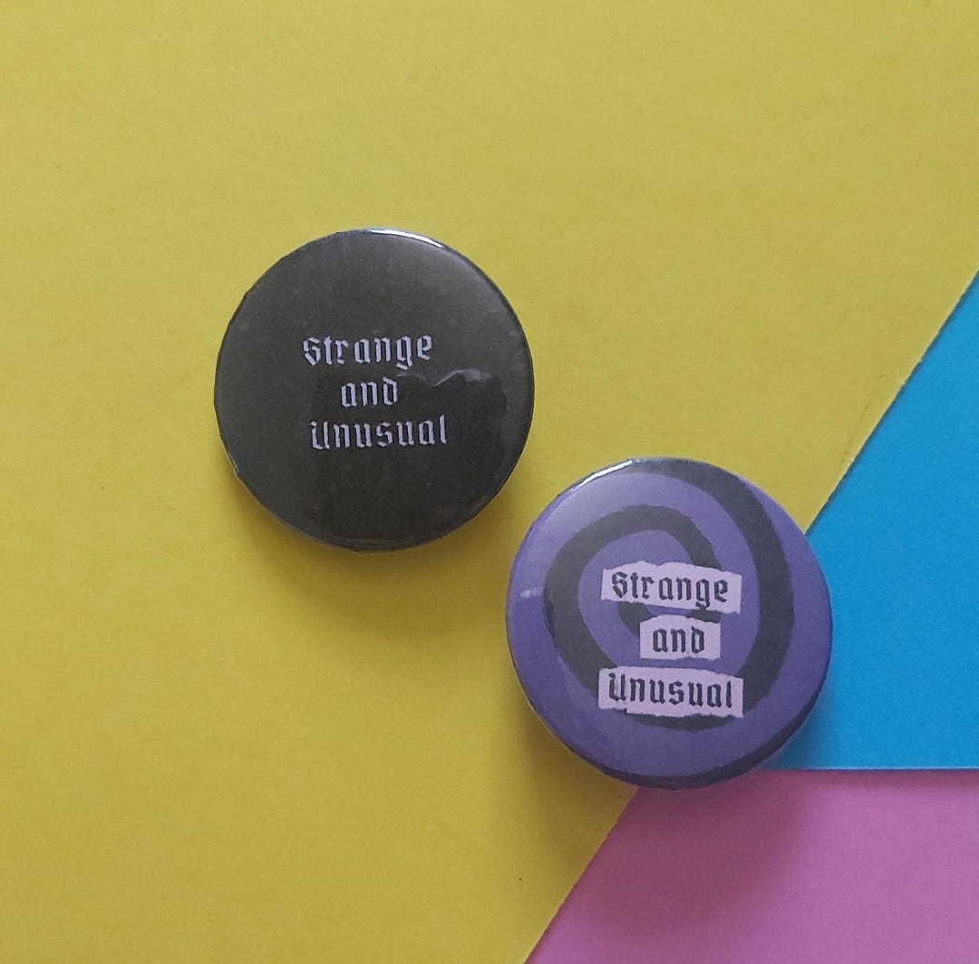 Strange and Unusual Button Badge - Spooky Emo Goth 32mm - Etsy