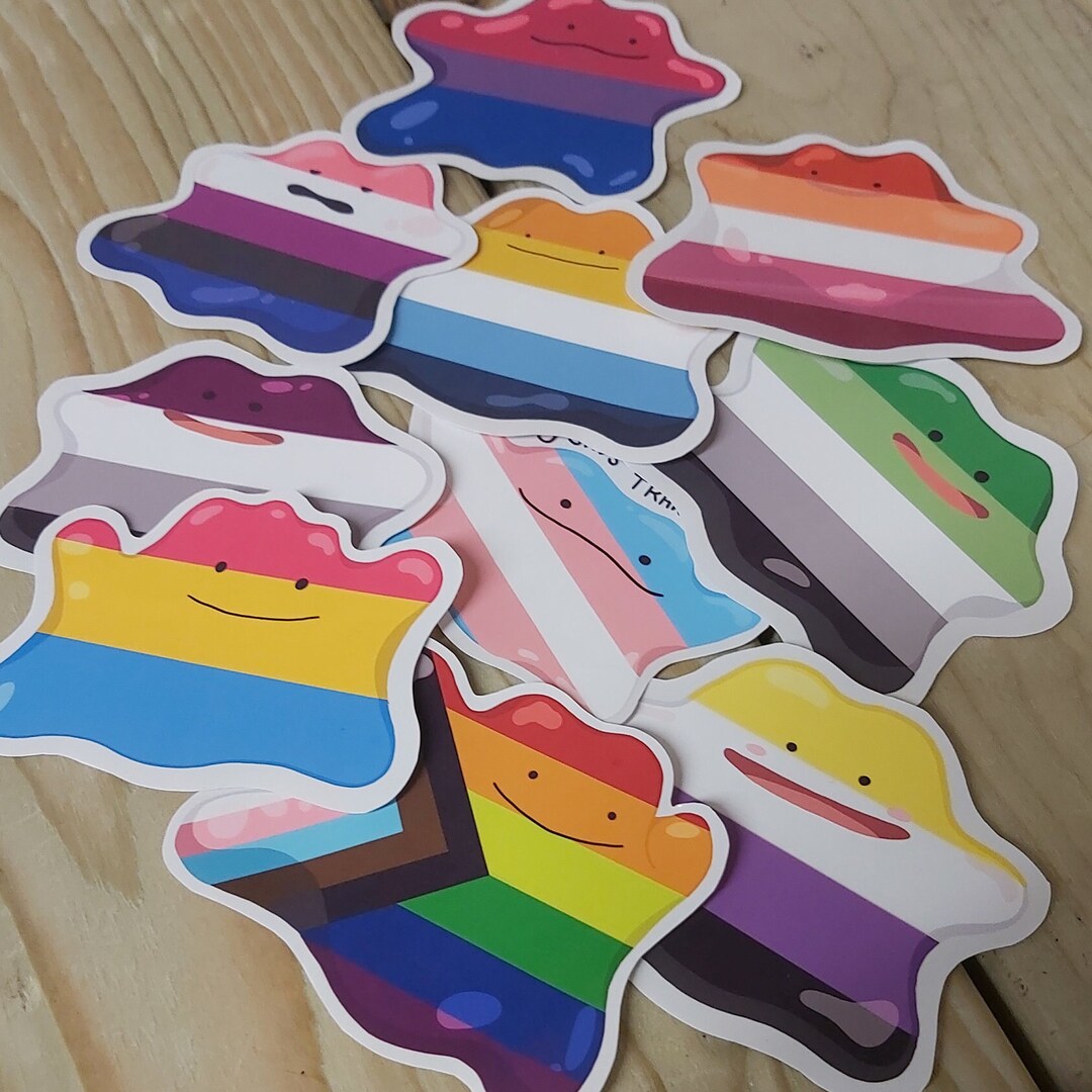 Ditto Pride Flag Pokemon Pocket Monster Human Rights Trans Rainbow Bi ...