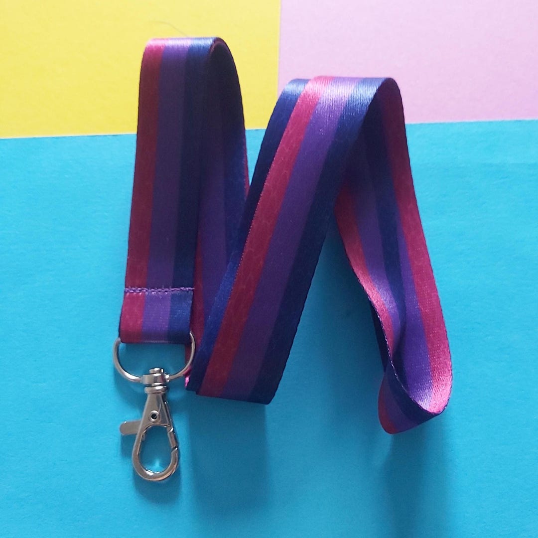 Bisexual Pride Flag Lanyard, LGBTQIA+ Cotton Keychain - Etsy