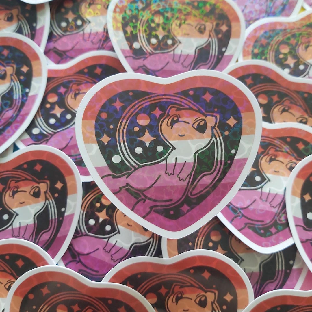 Lesbian Mew Heart Holo Pride Flag Pokemon Heart 2 Inch Sticker - Etsy