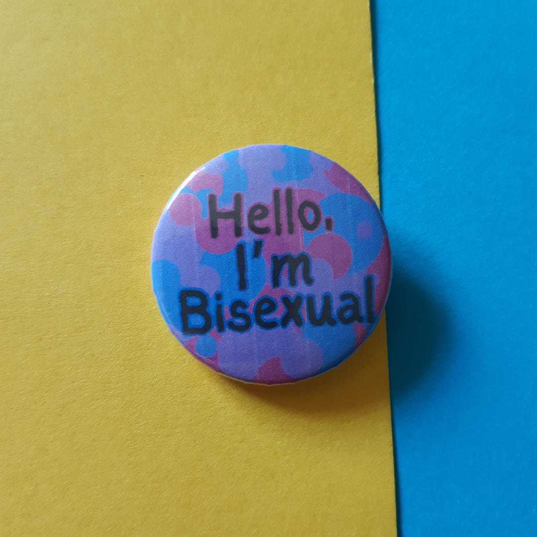 Hello I'm Bisexual Bi Pride Flag Colours Purple, Pink and Blue Activism ...