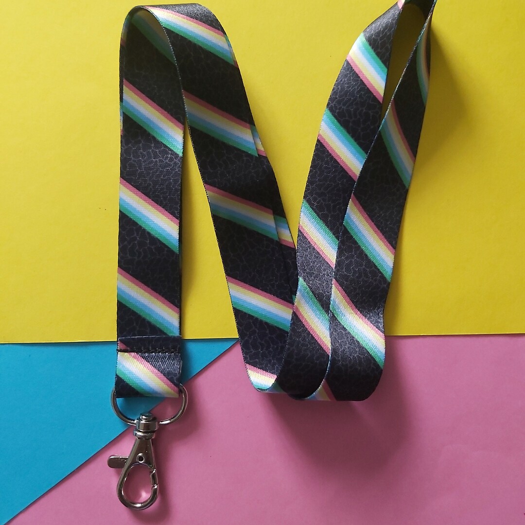 Muted Disability Pride Flag Cotton Lanyard With Silver Clasp - Etsy