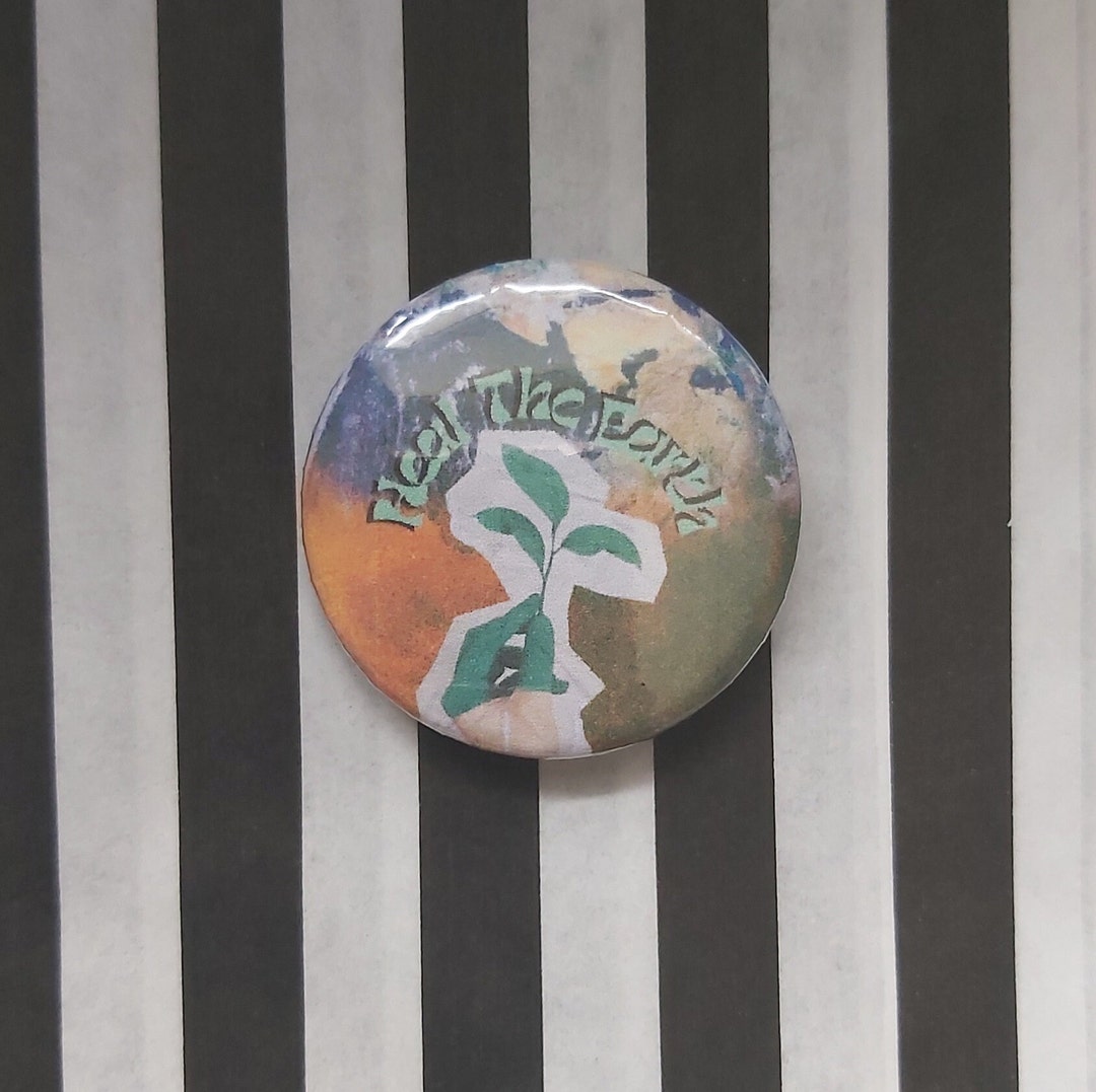 Heal the Earth Collaged Green Eco-friendly 32mm Button Badge Pin - Etsy UK