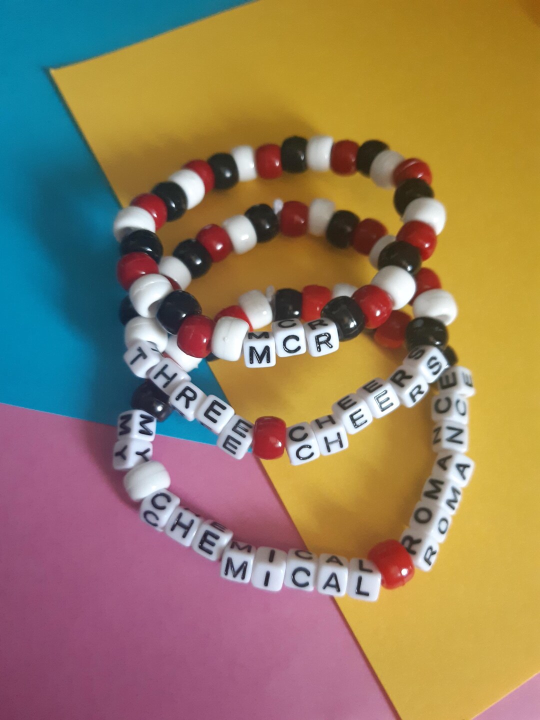 Three Cheers My Chemical Romance MCR Stretchy Elasticated Set of Three ...