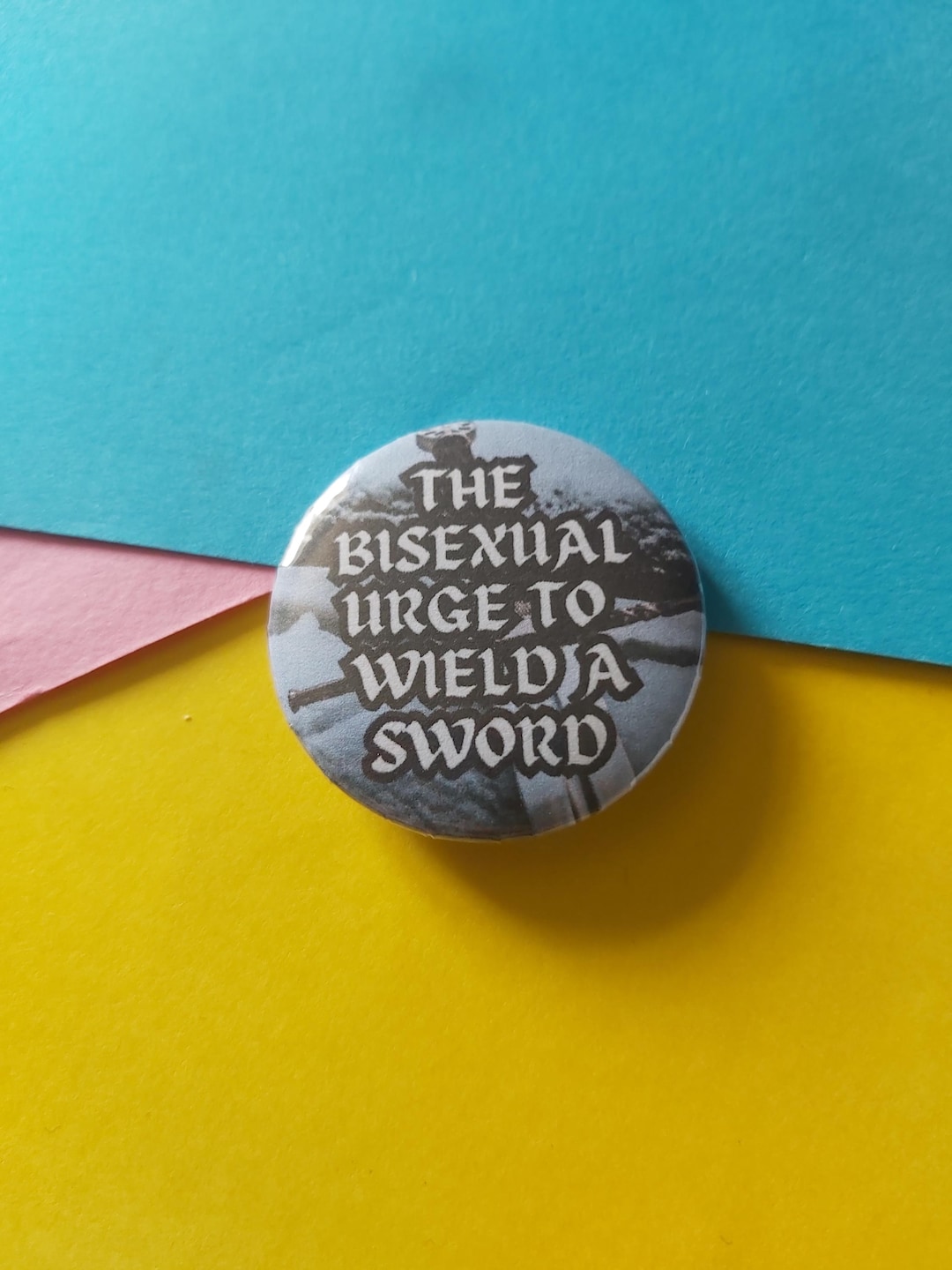 Bisexual Urge to Wield A Sword Button Badge, LGBTQIA+ Pride Pin - Etsy