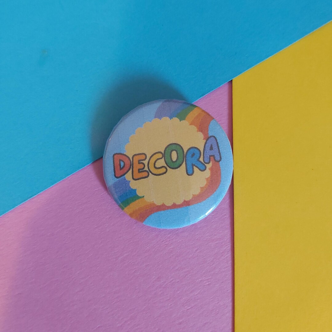 Decora Rainbow Colourful 32mm Button Badge Pin Fun Harajuku Japanese ...