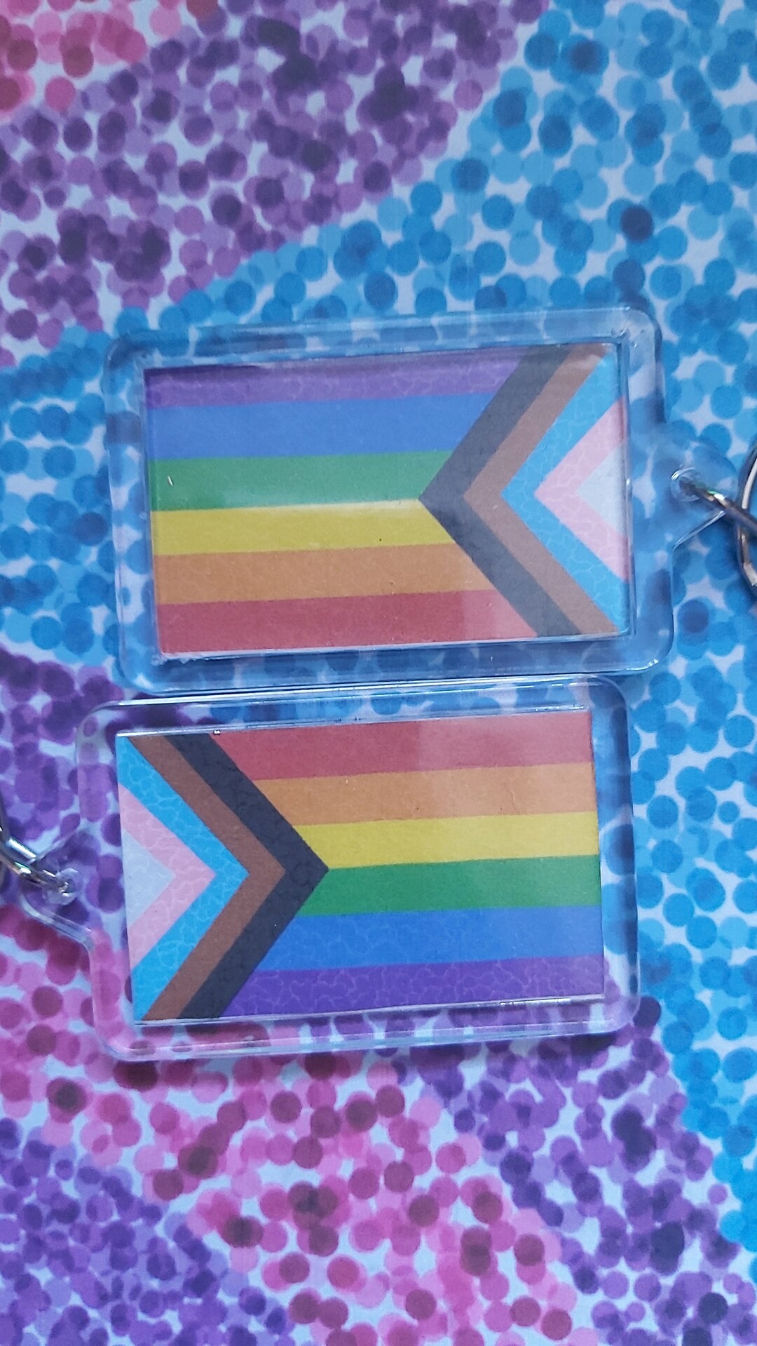 Progress Pride Flag Design LGBTQ Rectangle Key Ring Chain - Etsy
