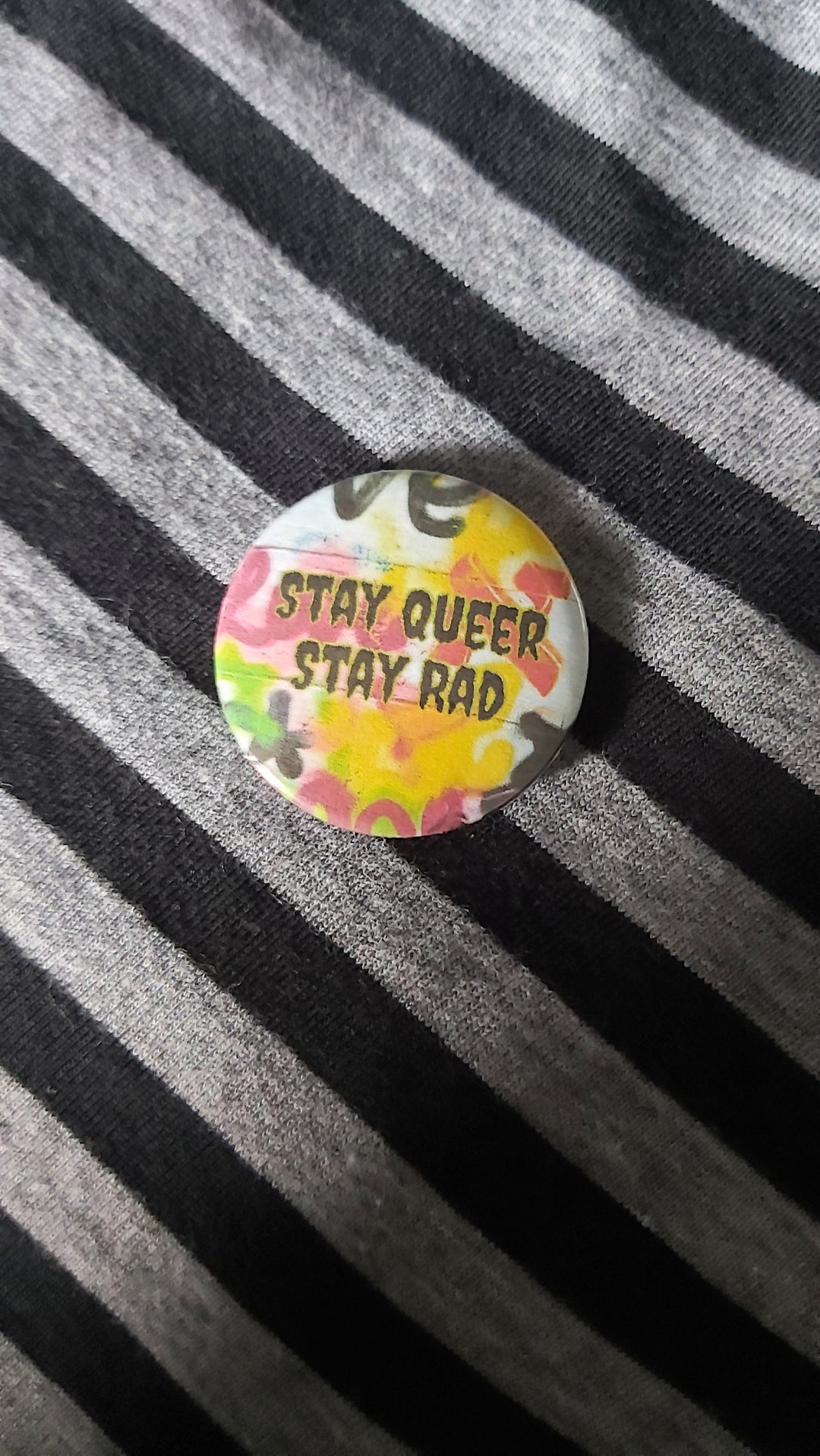 Stay Queer Stay Rad Graffiti Spray Paint Lgbtqia 32mm Button - Etsy