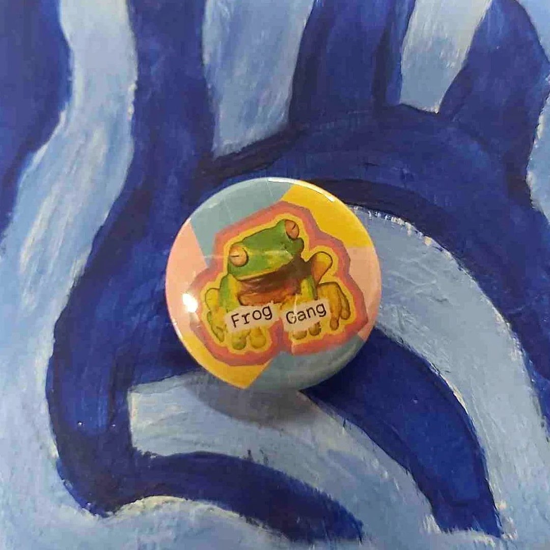 Frog Gang Button Badge - Funny Animal Pin (32mm) - Etsy