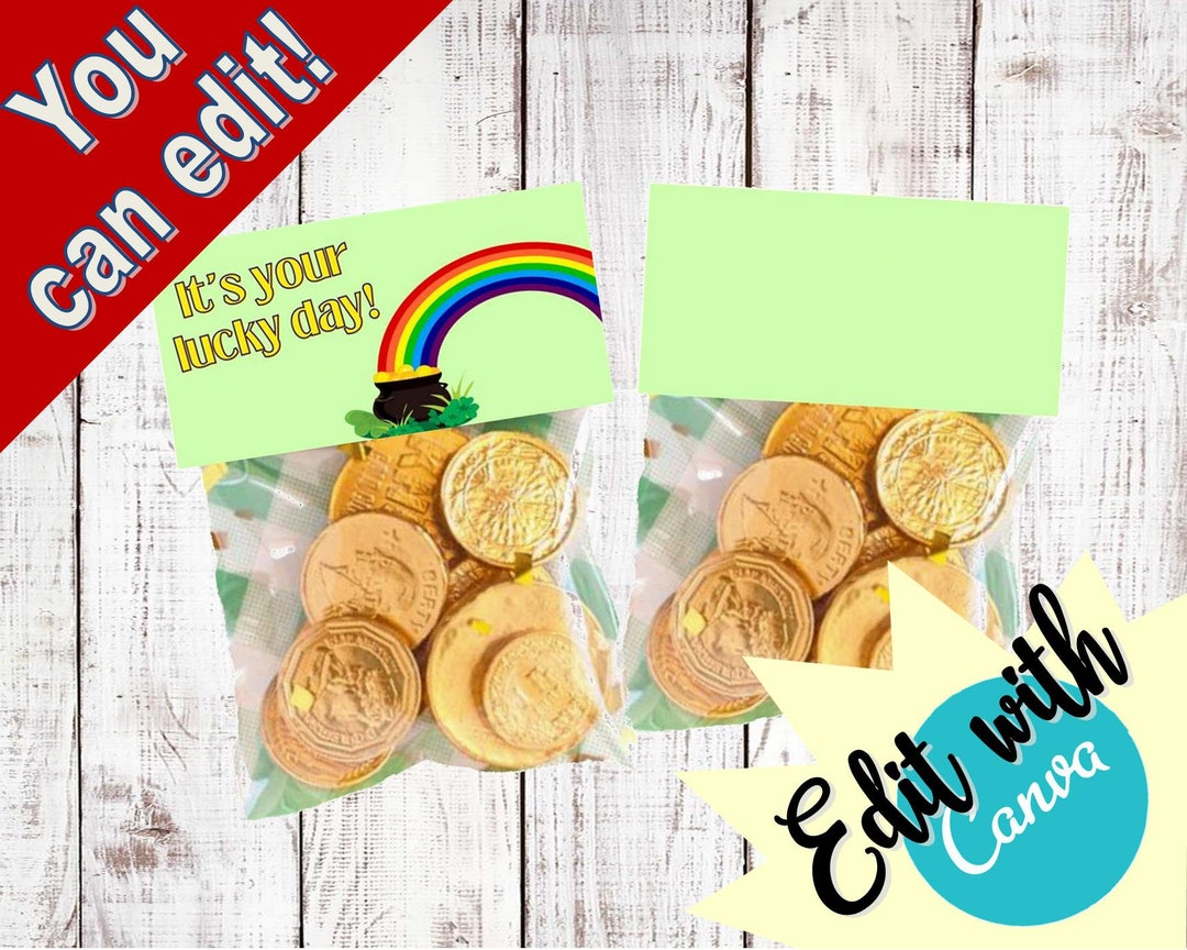 It's Your Lucky Day - Goody Bags - Bag Toppers - St Patricks Day - Etsy