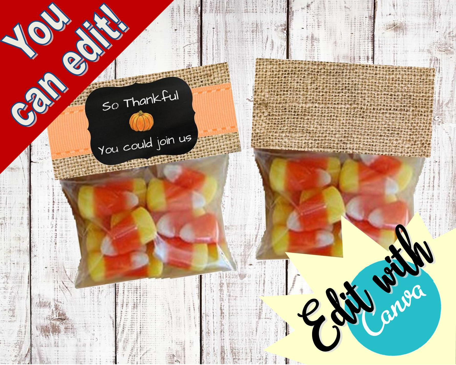 Burlap Thanksgiving! Candy Corn Bag - Goody Bags - Bag Toppers ...