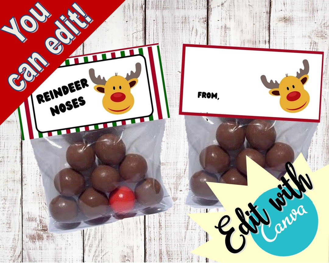 Reindeer Noses - Goody Bags - Bag Toppers - Etsy