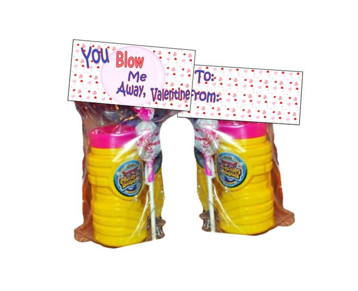 You Blow Me Away Valentine Goody Bags Bag Toppers | Etsy