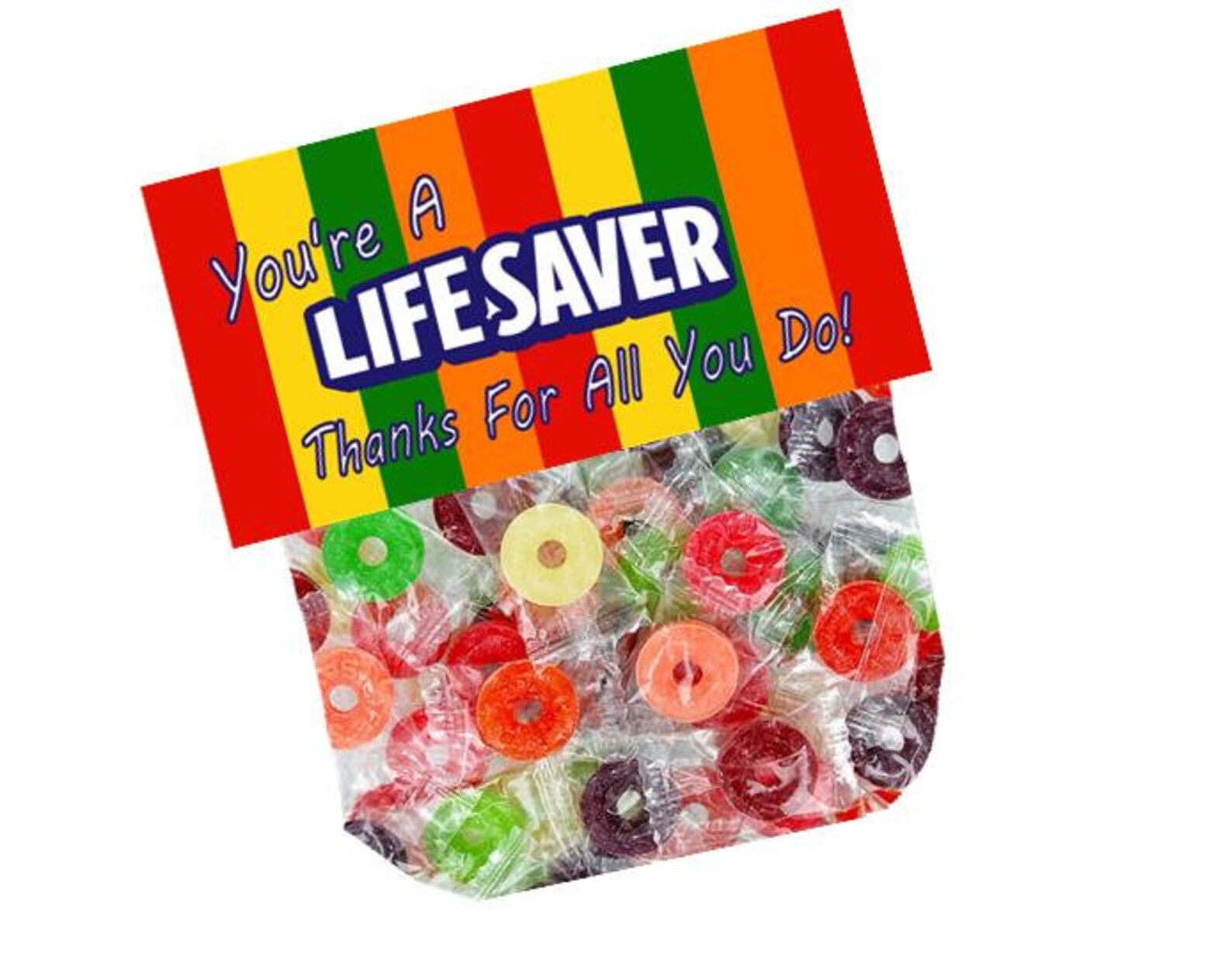 You're A Lifesaver Goody Bags Lifesavers Bag Toppers | Etsy