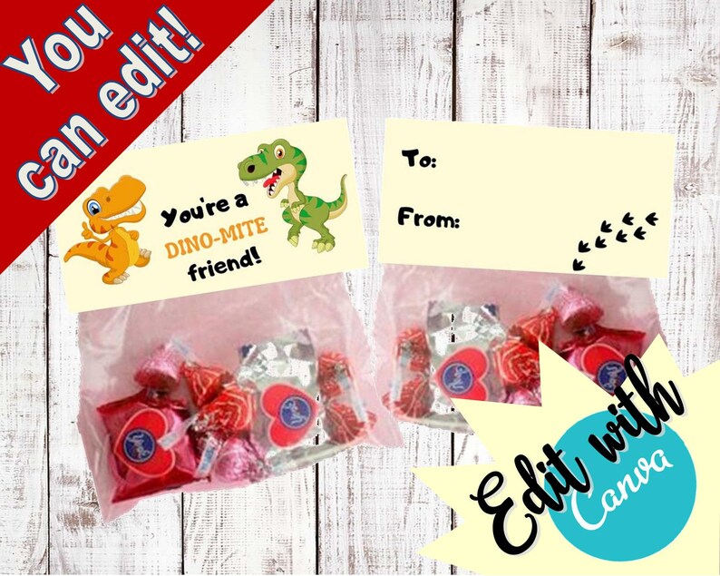 You're a Dino-mite Friend! Dinosaur Bag - Goody Bags - Bag Toppers ...