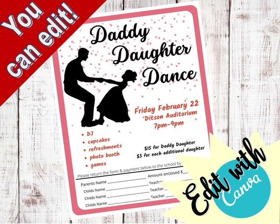 Father Daughter Ball Dance Flyer Daddy Daughter Glow Dance | Brigham