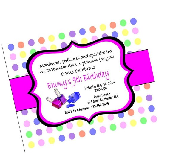 Nail Party Theme Invitation