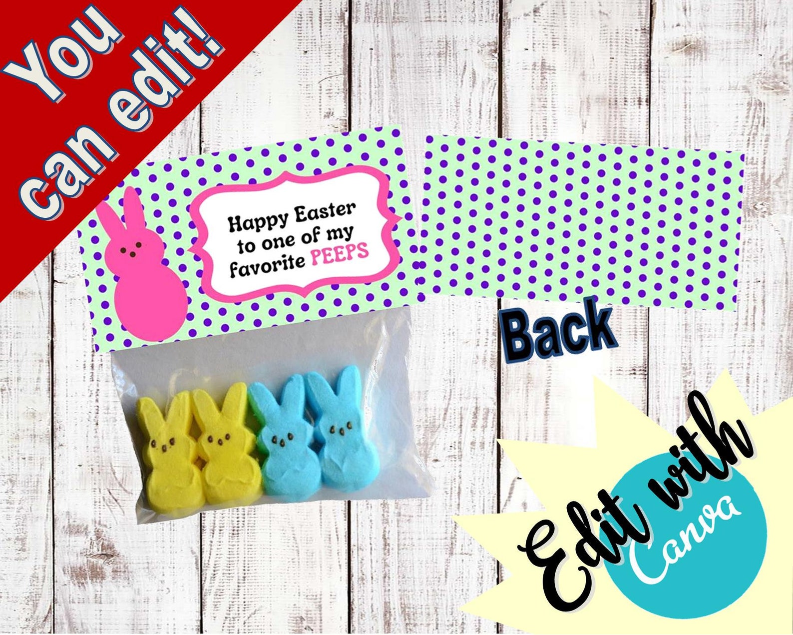 Favorite Peep - Goody Bags - Bag Toppers - Easter - Etsy